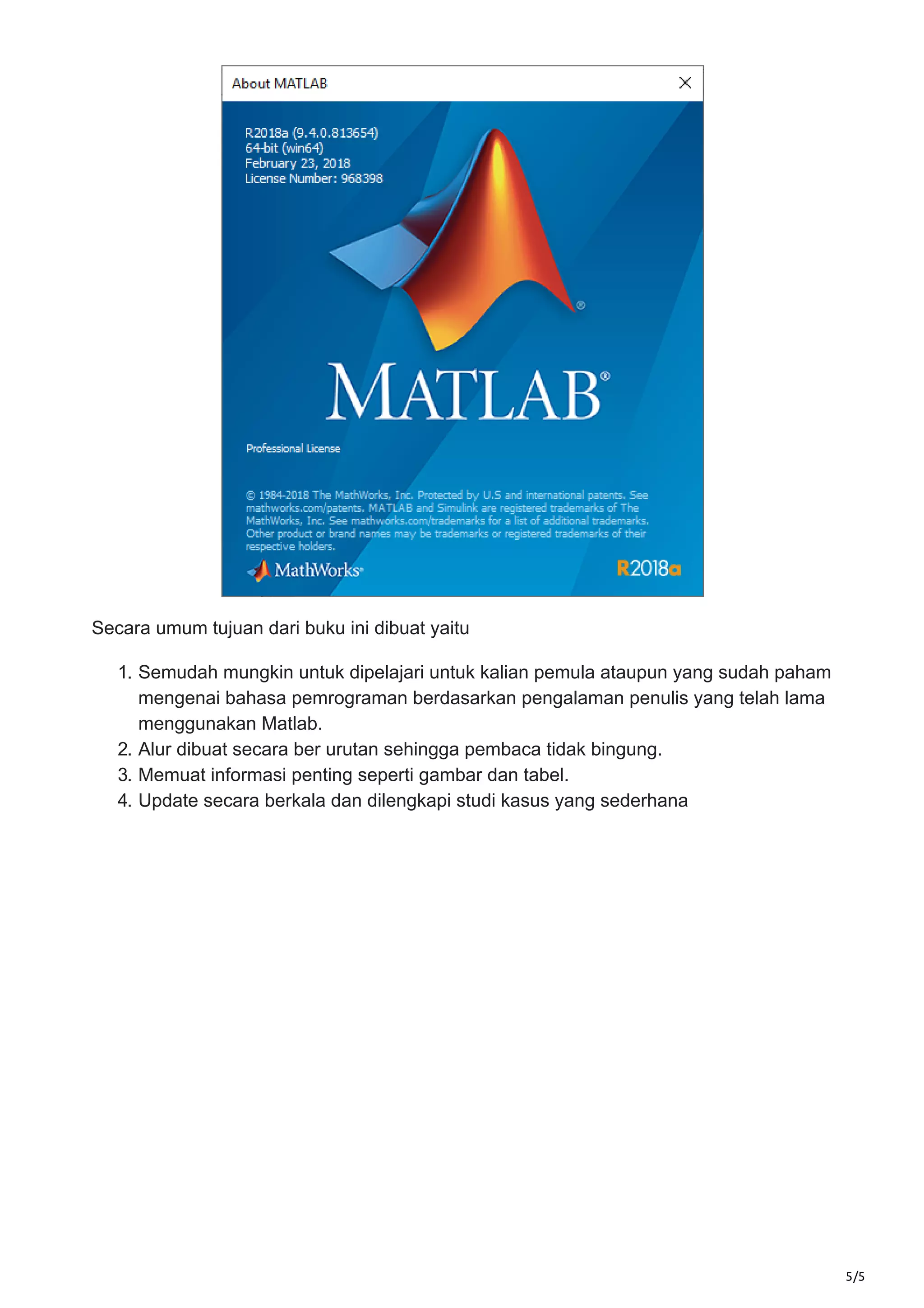 Belajar Pemrograman Matlab | PDF