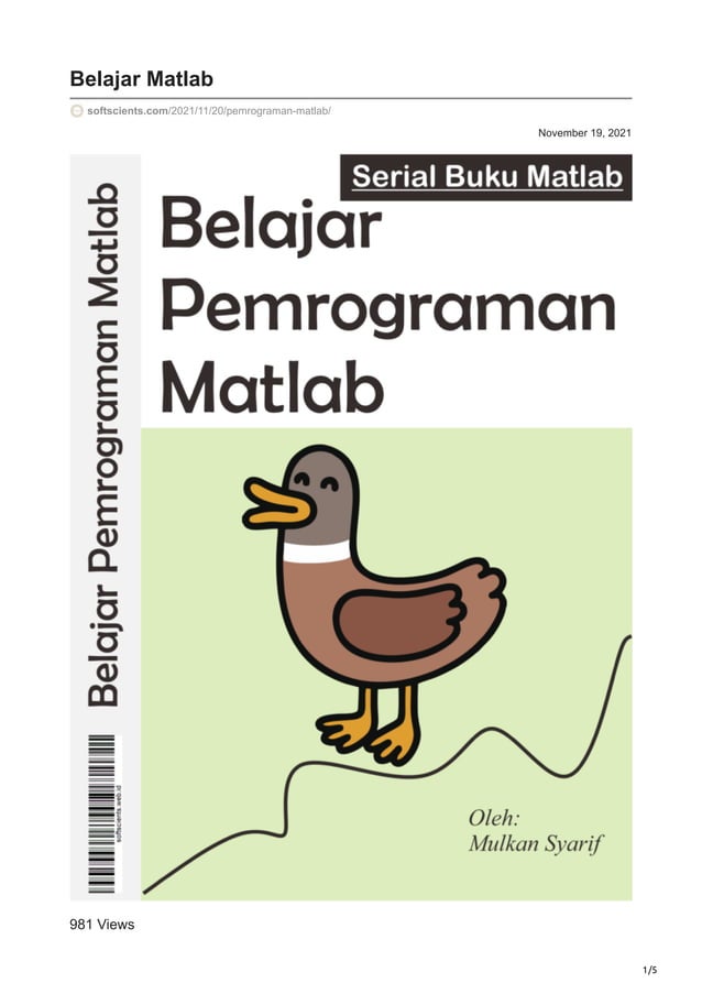 Belajar Pemrograman Matlab | PDF