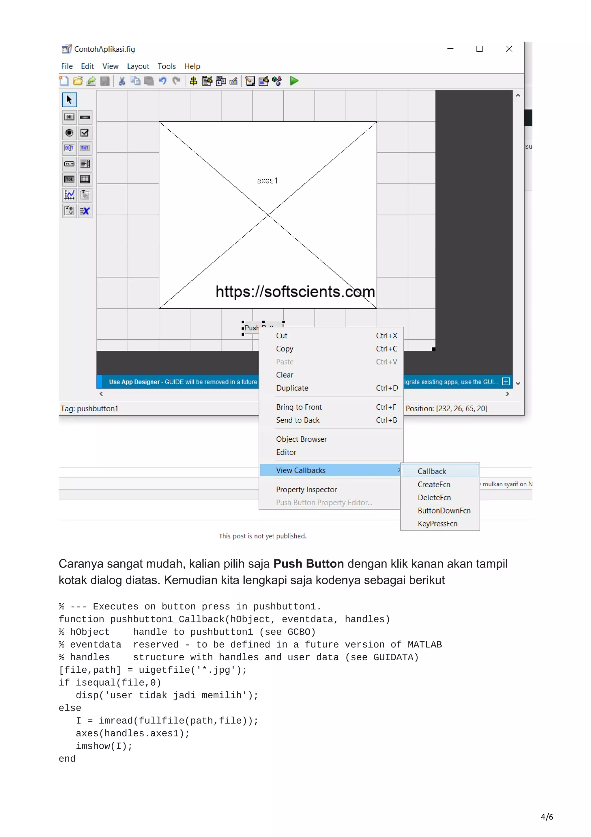cara membuat aplikasi gui di matlab | PDF