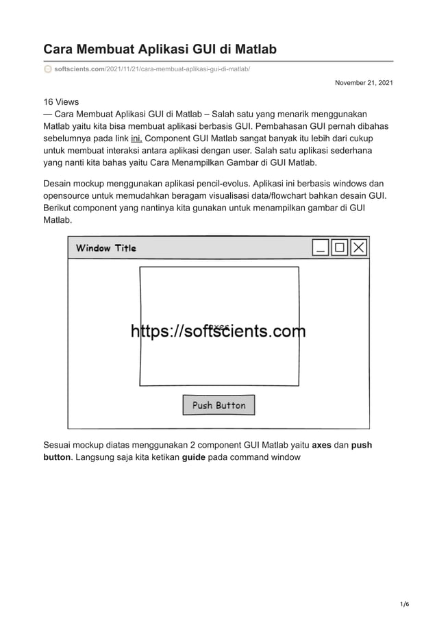 cara membuat aplikasi gui di matlab | PDF