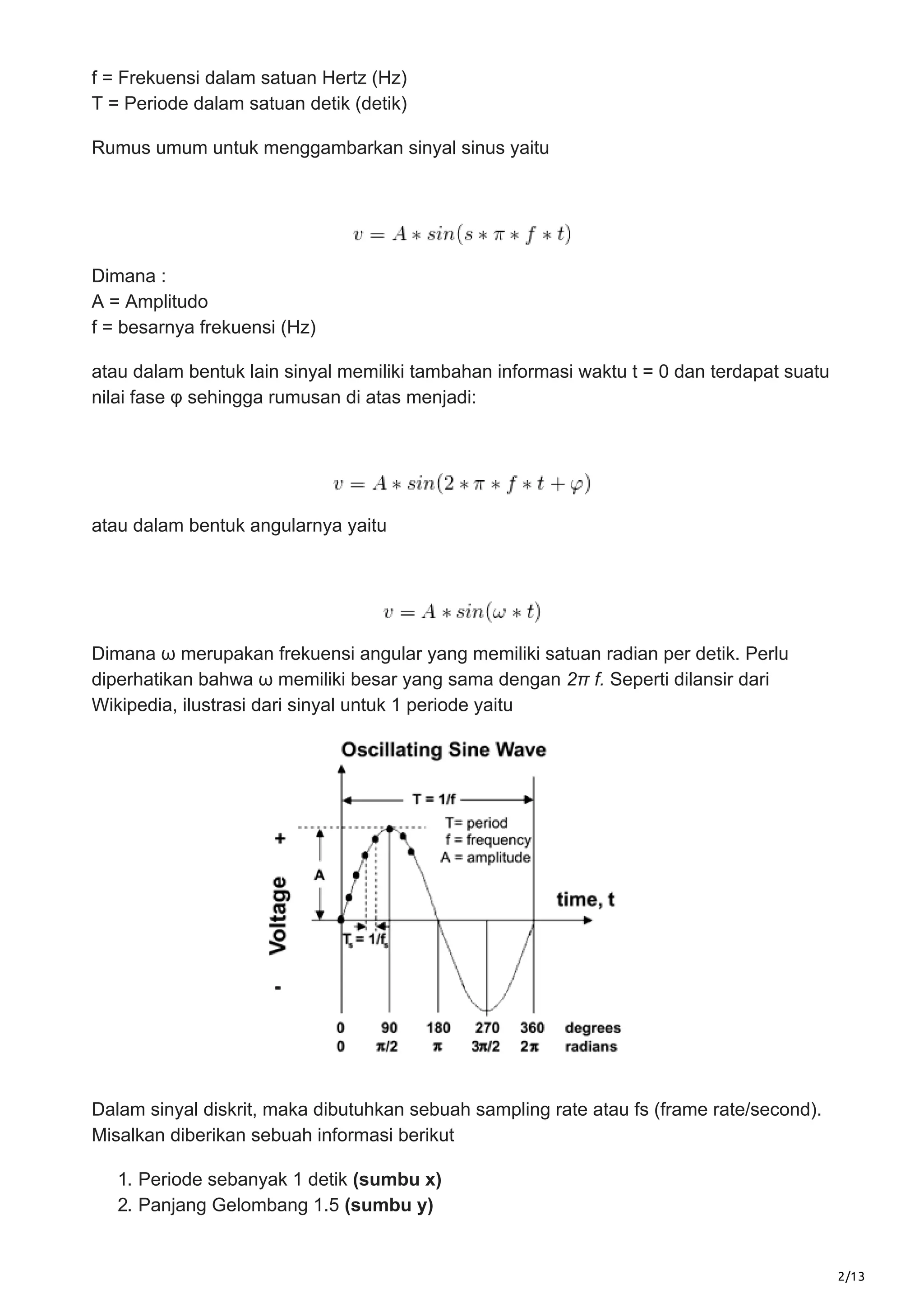 pengolahan sinyal digital dengan matlab | PDF