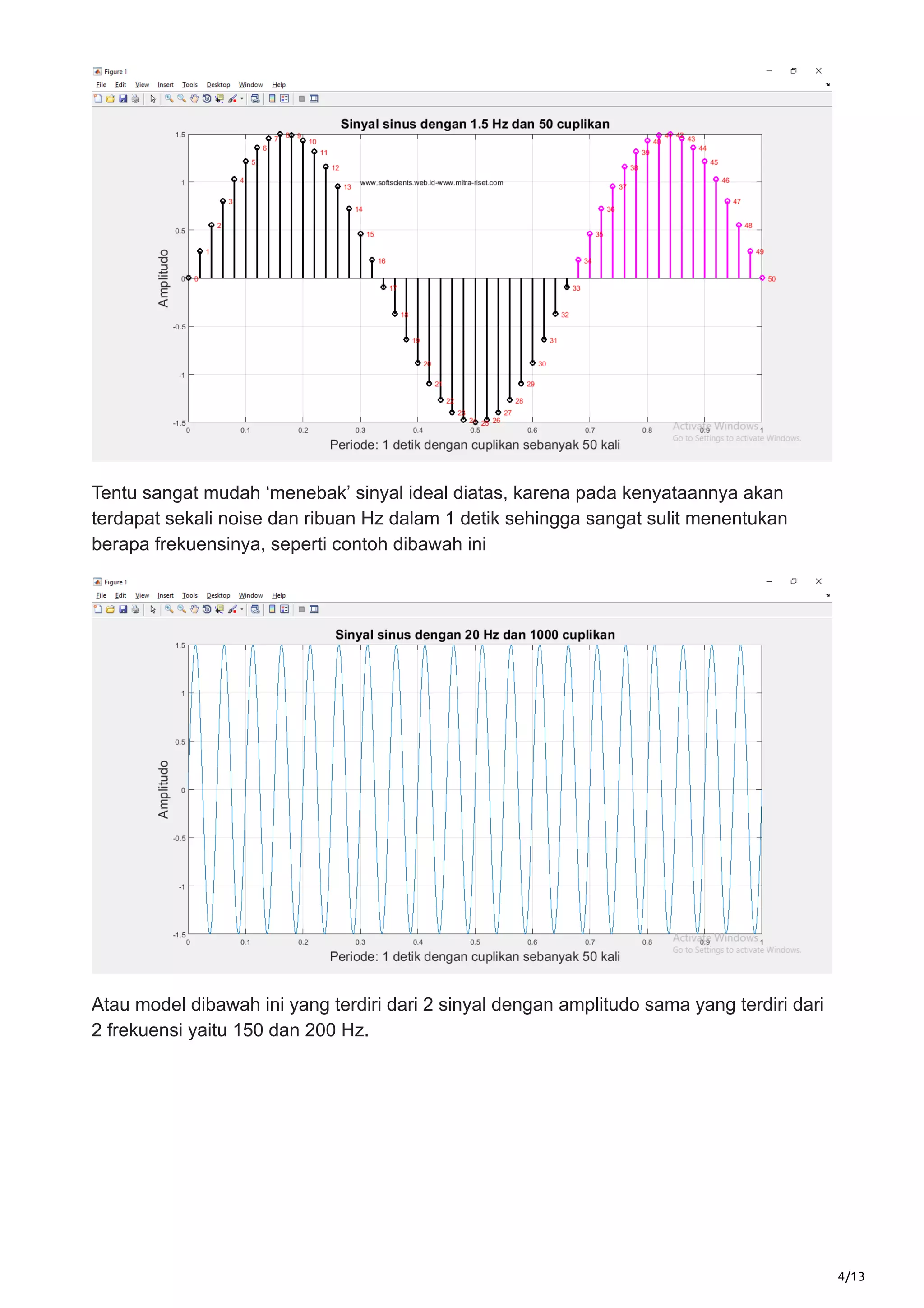 pengolahan sinyal digital dengan matlab | PDF