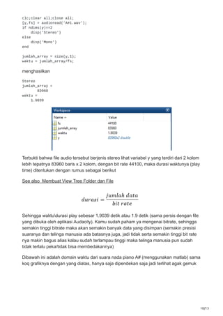pengolahan sinyal digital dengan matlab | PDF