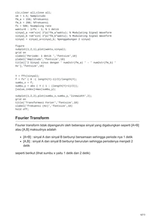 pengolahan sinyal digital dengan matlab | PDF