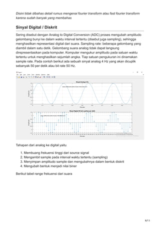 pengolahan sinyal digital dengan matlab | PDF