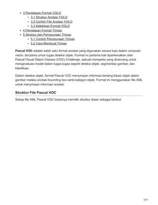 softscients.com-Belajar mengenai Format YOLO Pascal VOC dan COCO serta Trimap pada Dataset Deep ...