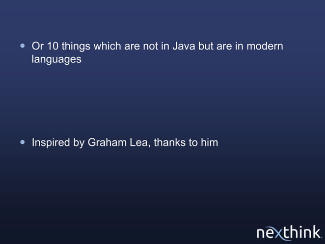Softshake 2013: 10 reasons why java developers are jealous of Scala ...
