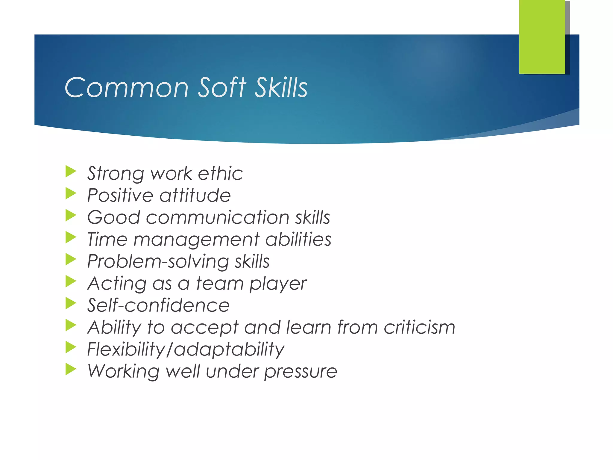 Soft skill at work place | PPT