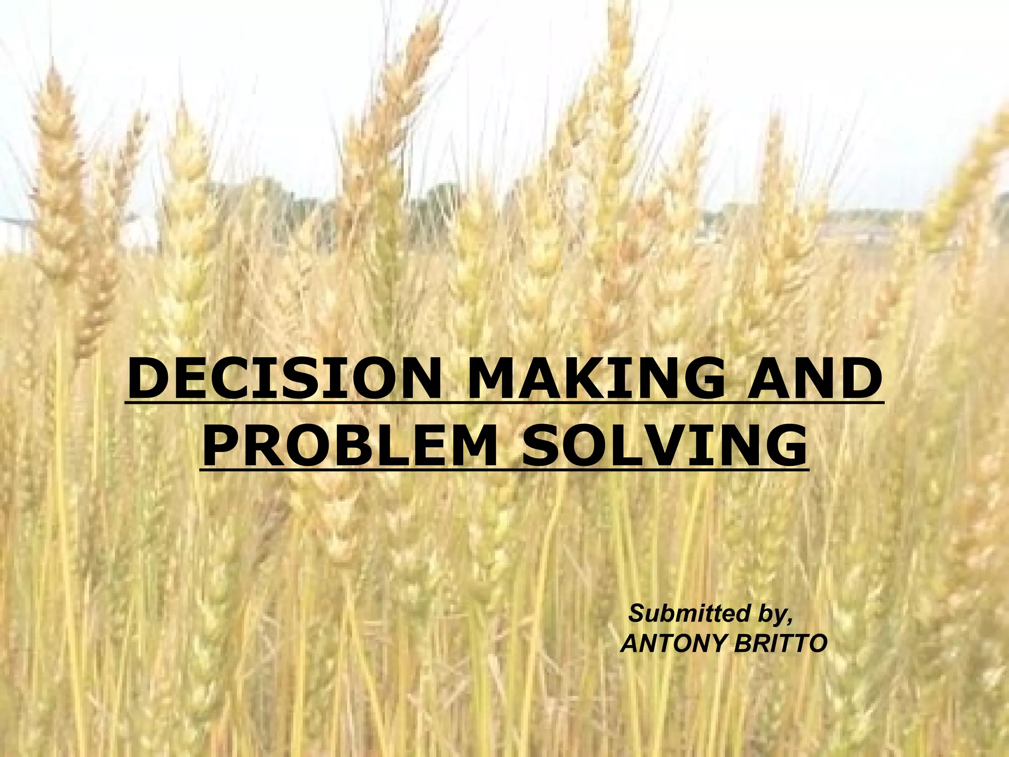 decision making and problem solving | PPT