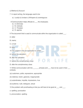 skills-Personality Development Multiple Choice Questions | PDF