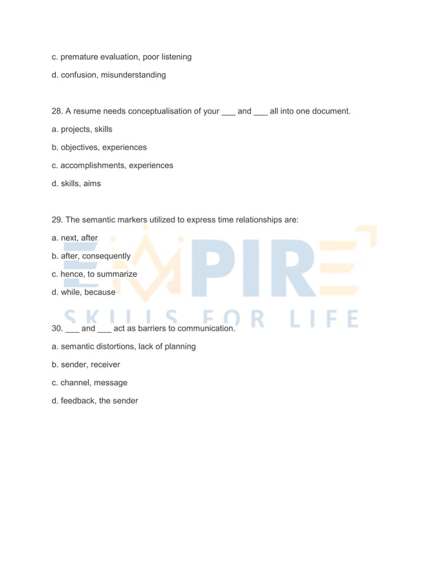 skills-Personality Development Multiple Choice Questions | PDF