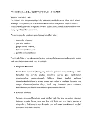 Softskill 2 proses keputusan pembelian oleh konsumen | PDF