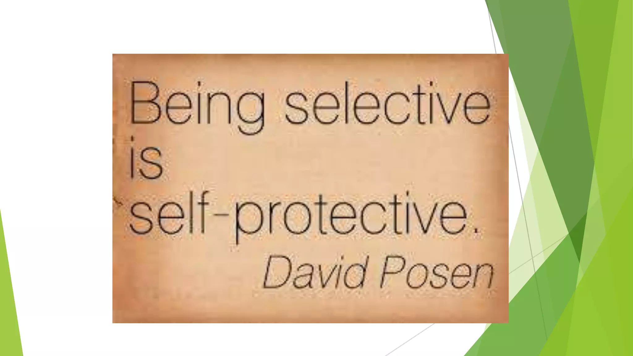 Being Selective for Success | PPTX