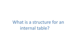Internal Tables in ABAP | PPTX | Databases | Computer Software and Applications