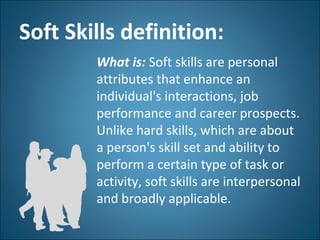 Soft skills | PPT | Career Planning | Careers