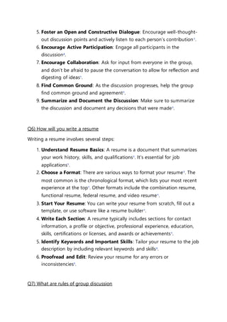 soft skills question paper set for bba ca | PDF