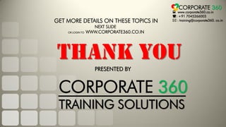 Soft skills by corporate 360 training solutions | PPT
