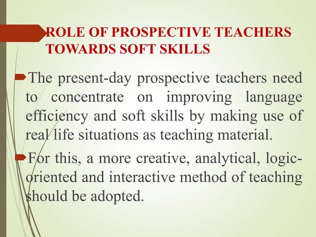 Soft skills - The success for prospective teachers | PPT