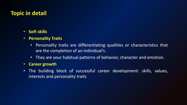 Soft skills and Personality Traits at different stages of the career ...