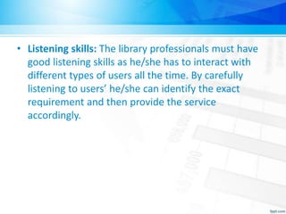 Soft skills for librarian | PPTX