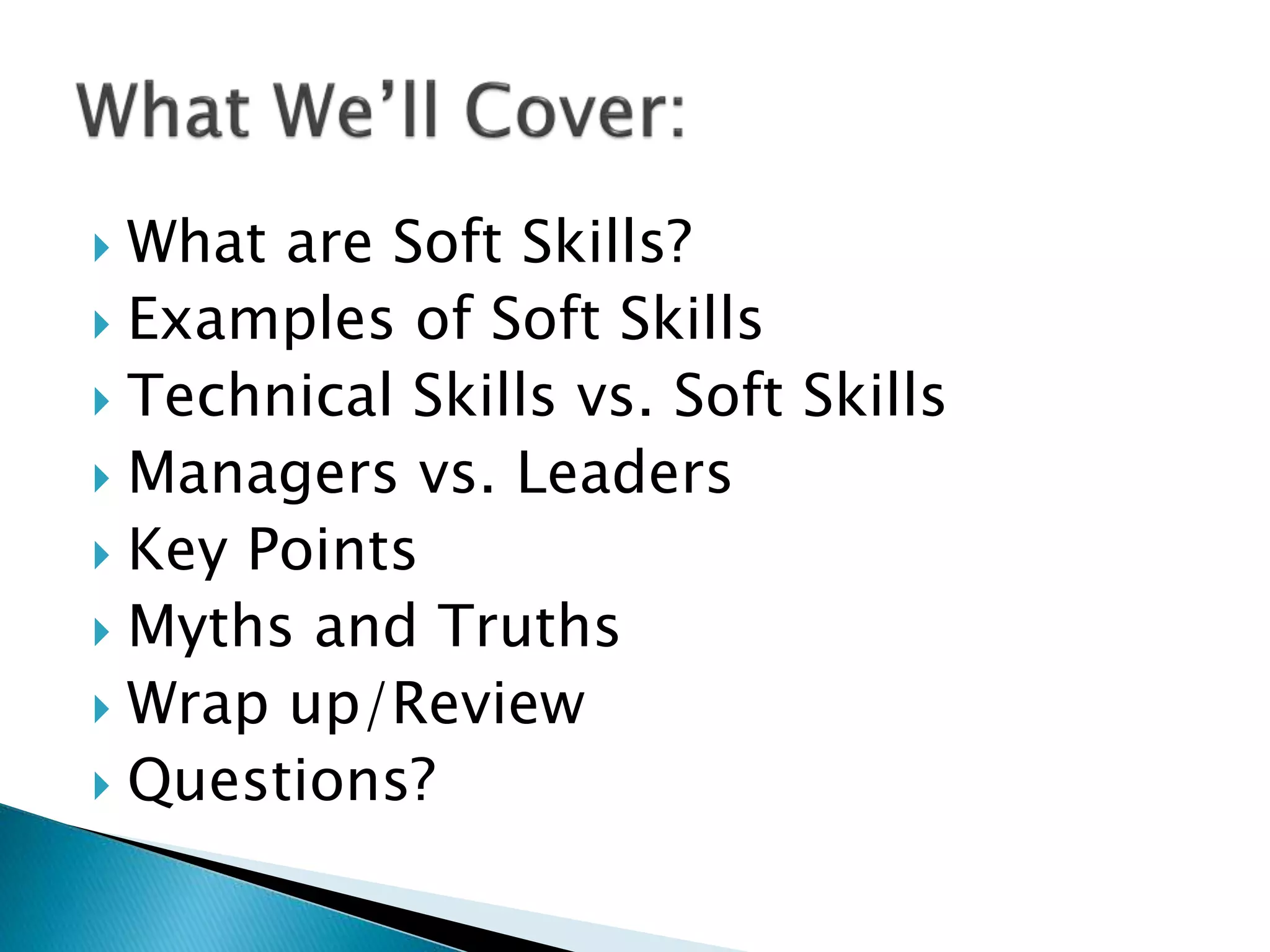 Soft skills for managers & supervisors | PPTX