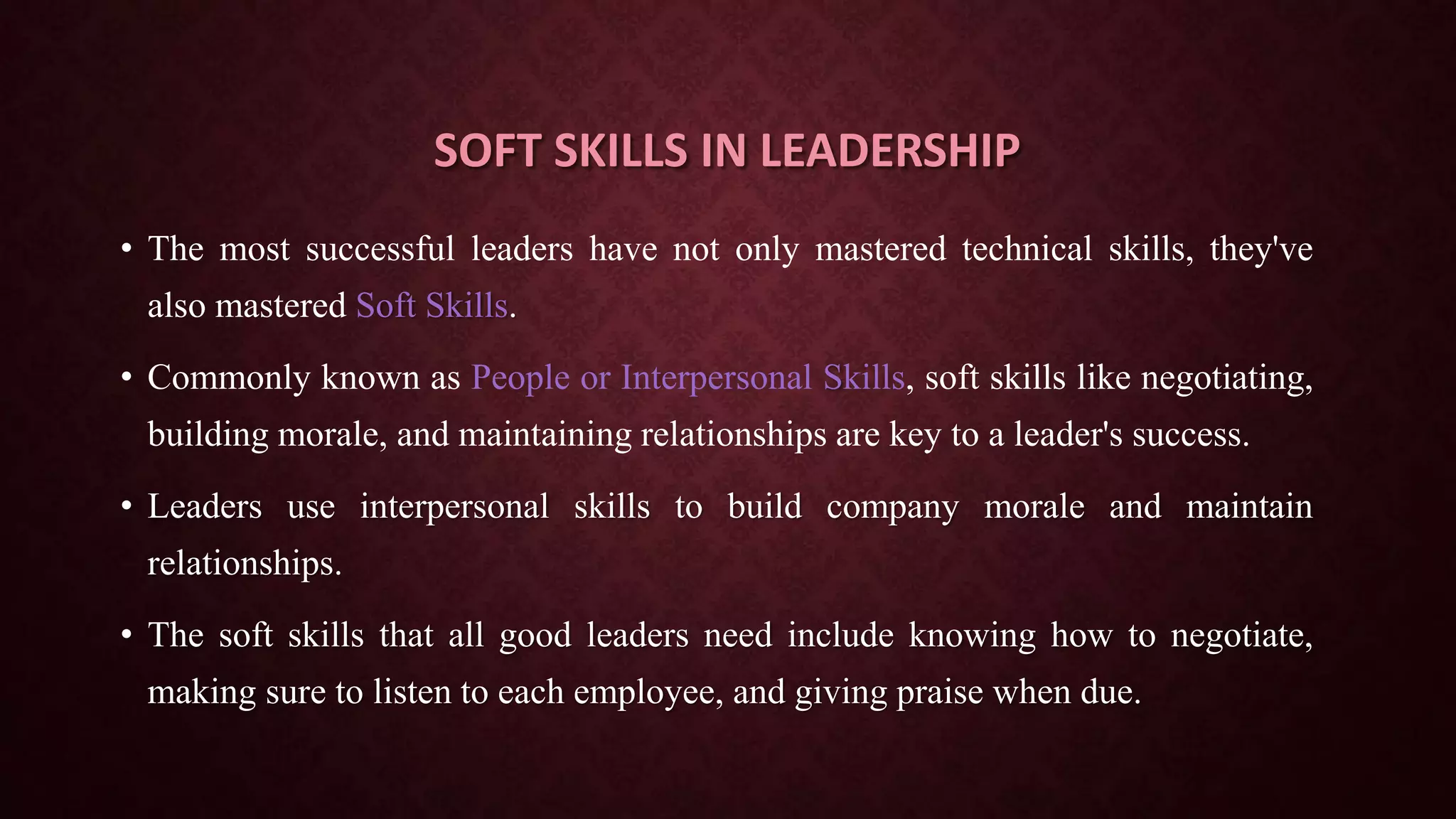 Soft skills in leadership | PPTX