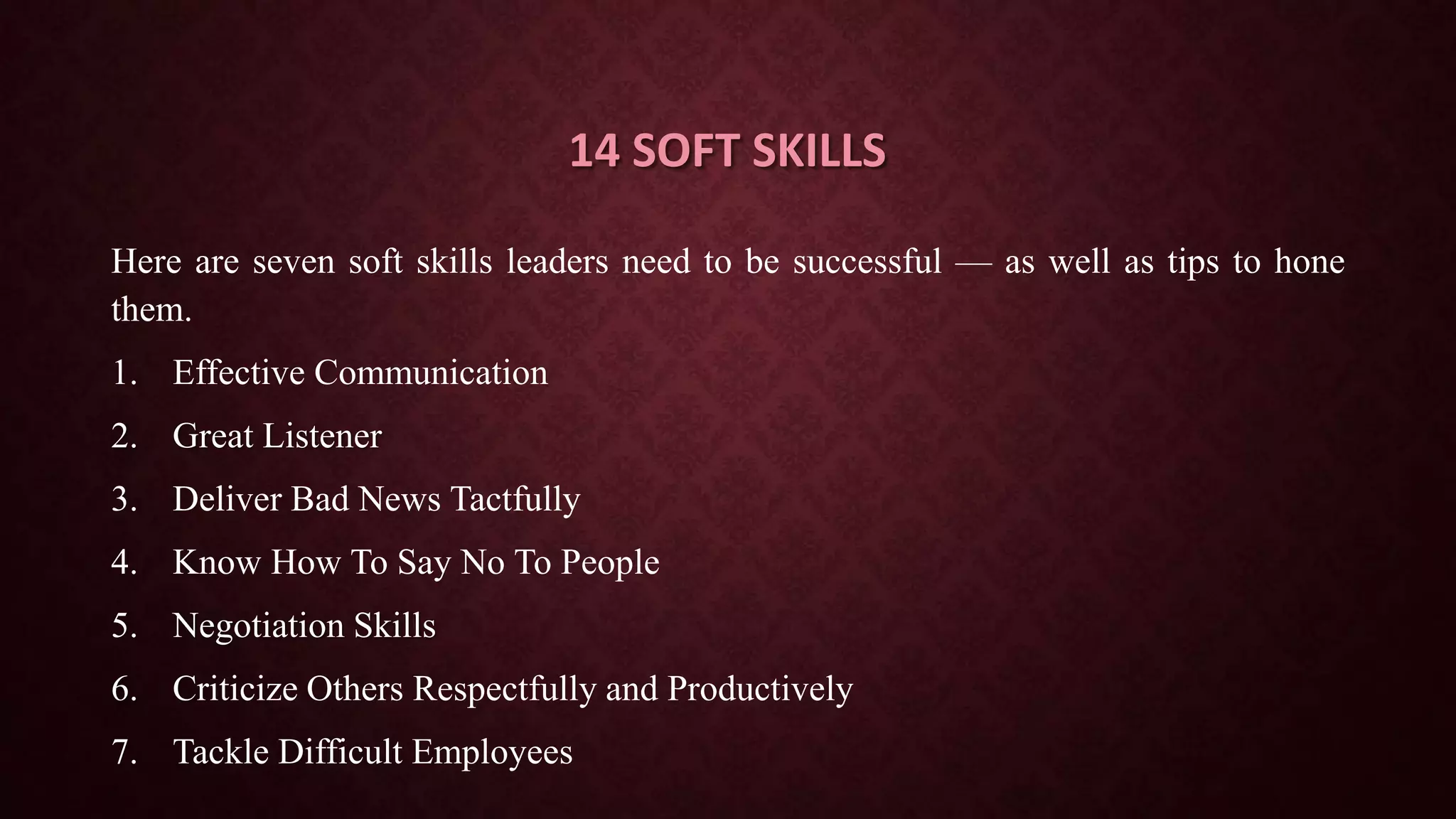 Soft skills in leadership | PPTX