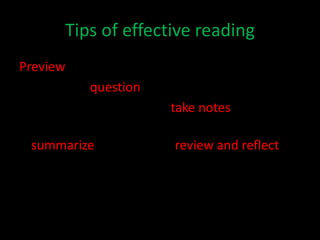 Reading Tips | PPT