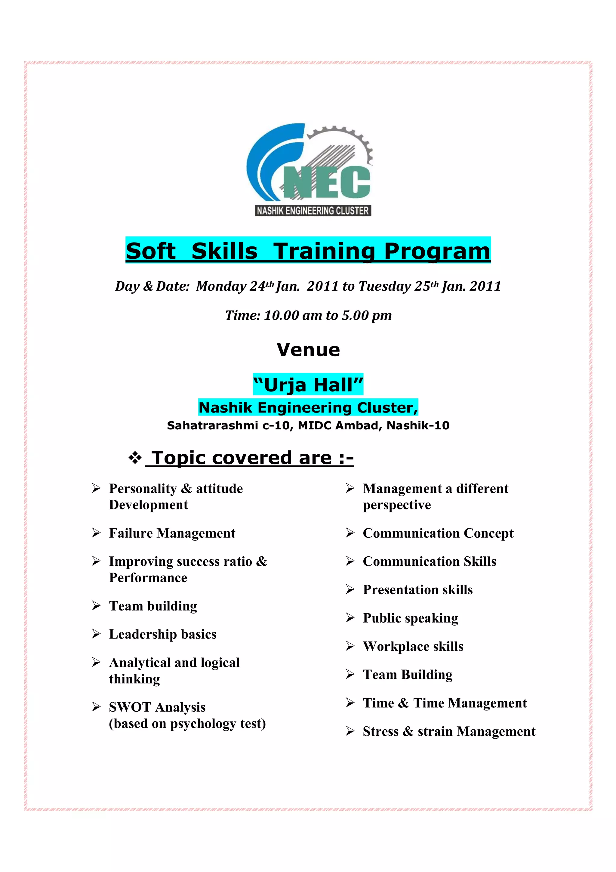 Soft skills training program | PDF