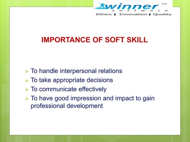 Soft skills training programme | PPT