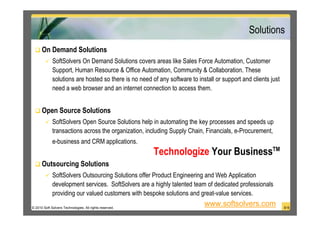 Soft Solvers Technologies Corporate Presentation | PDF | Computer Software and Applications ...