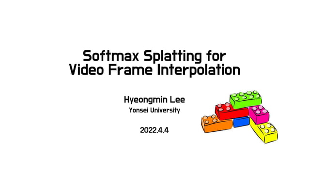 PR-376: Softmax Splatting for Video Frame Interpolation | PDF