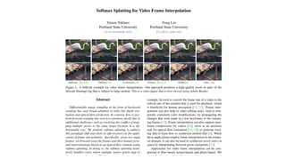 PR-376: Softmax Splatting for Video Frame Interpolation | PDF