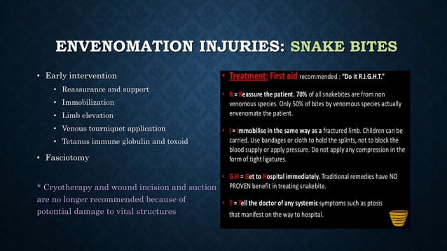Soft tissue and envenomation injuries | PPT