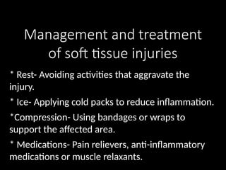 Soft Tissue Injuries Topic under Trauma. | PPTX
