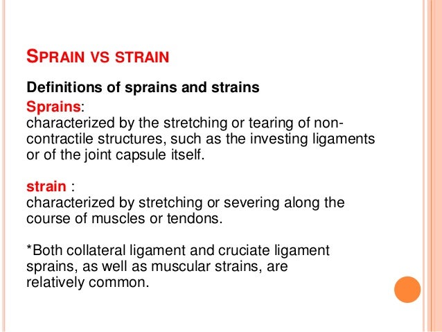 Soft tissue injury of the knee