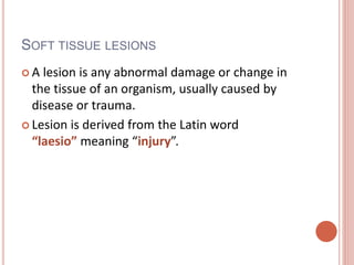 Soft tissue lesions/sprain,strian,acute injury, subacute injury ...