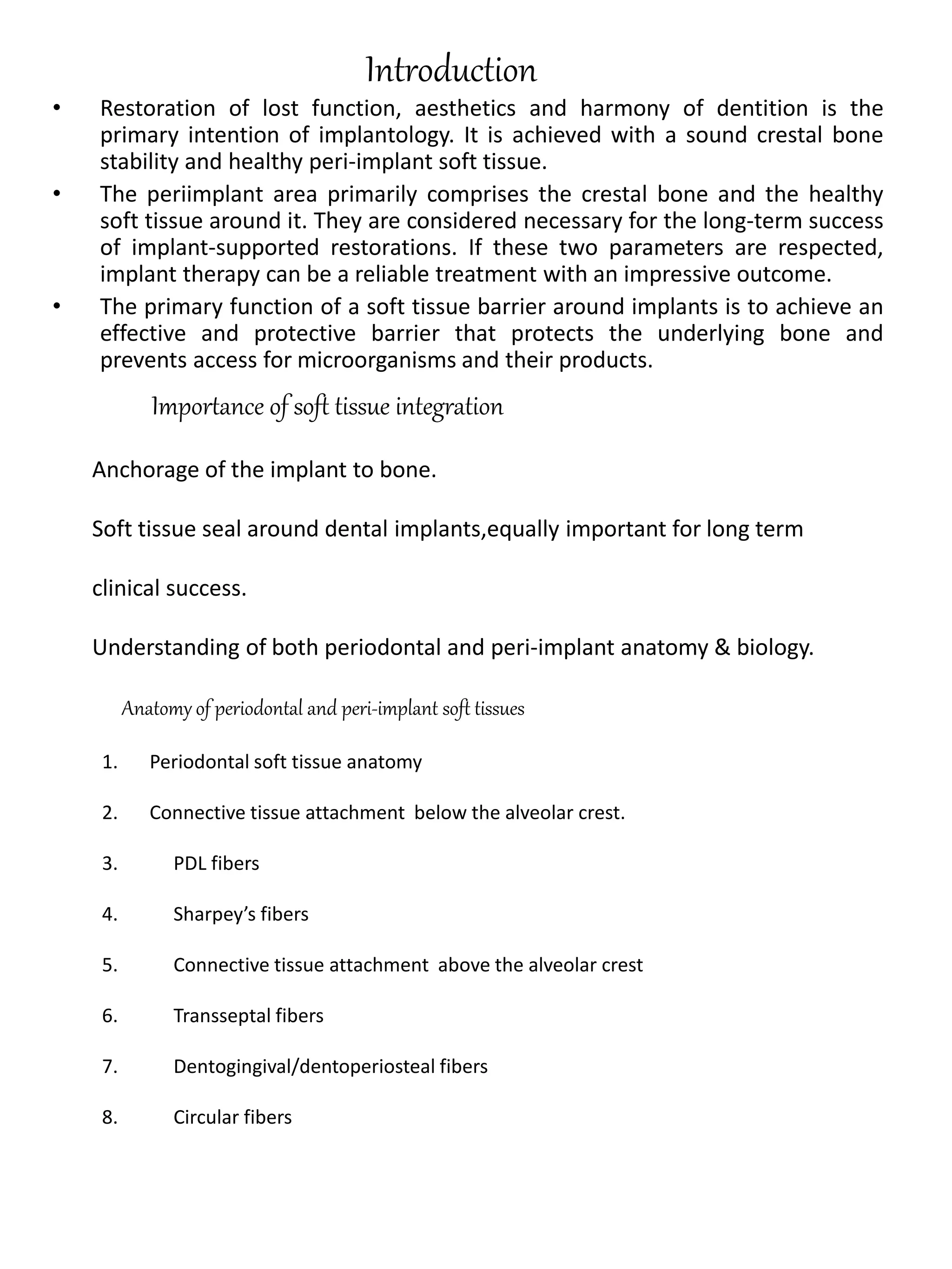 Soft tissue management around dental implant | PPTX