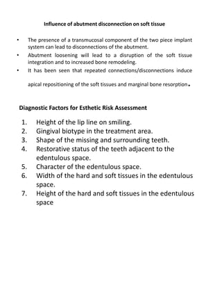 Soft tissue management around dental implant | PPTX