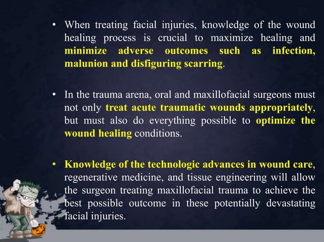 Soft tissue response and healing in omfs | PPTX | Death, Injury, or Military Conflict ...