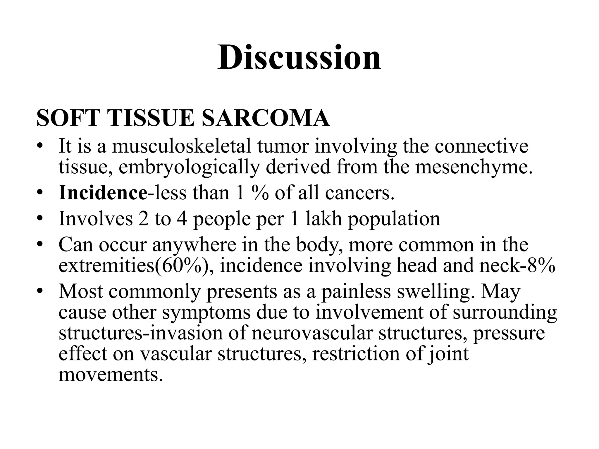 soft tissue sarcoma-case presentation and discussion | PPTX
