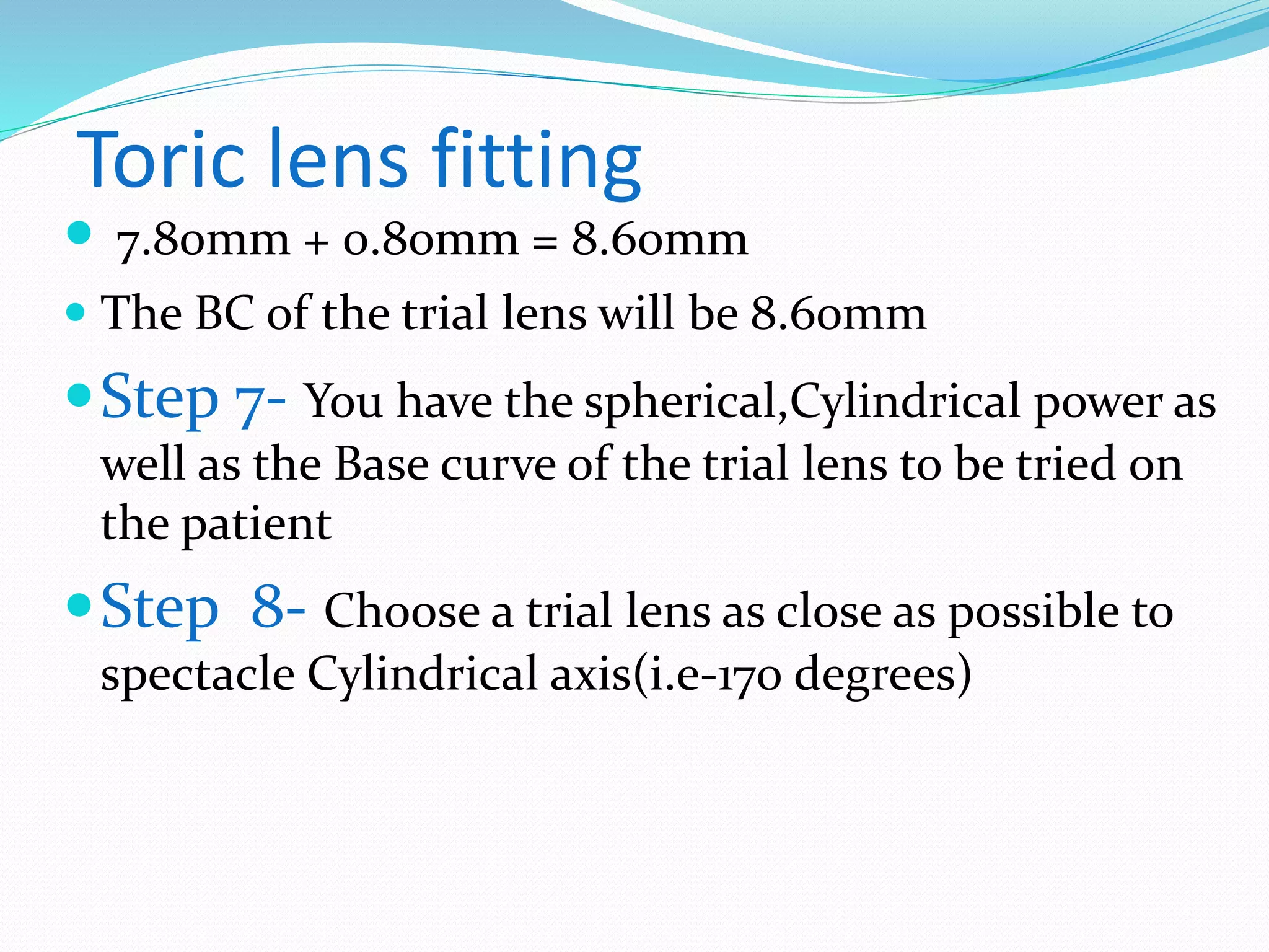 Soft toric Contact Lens | PPTX