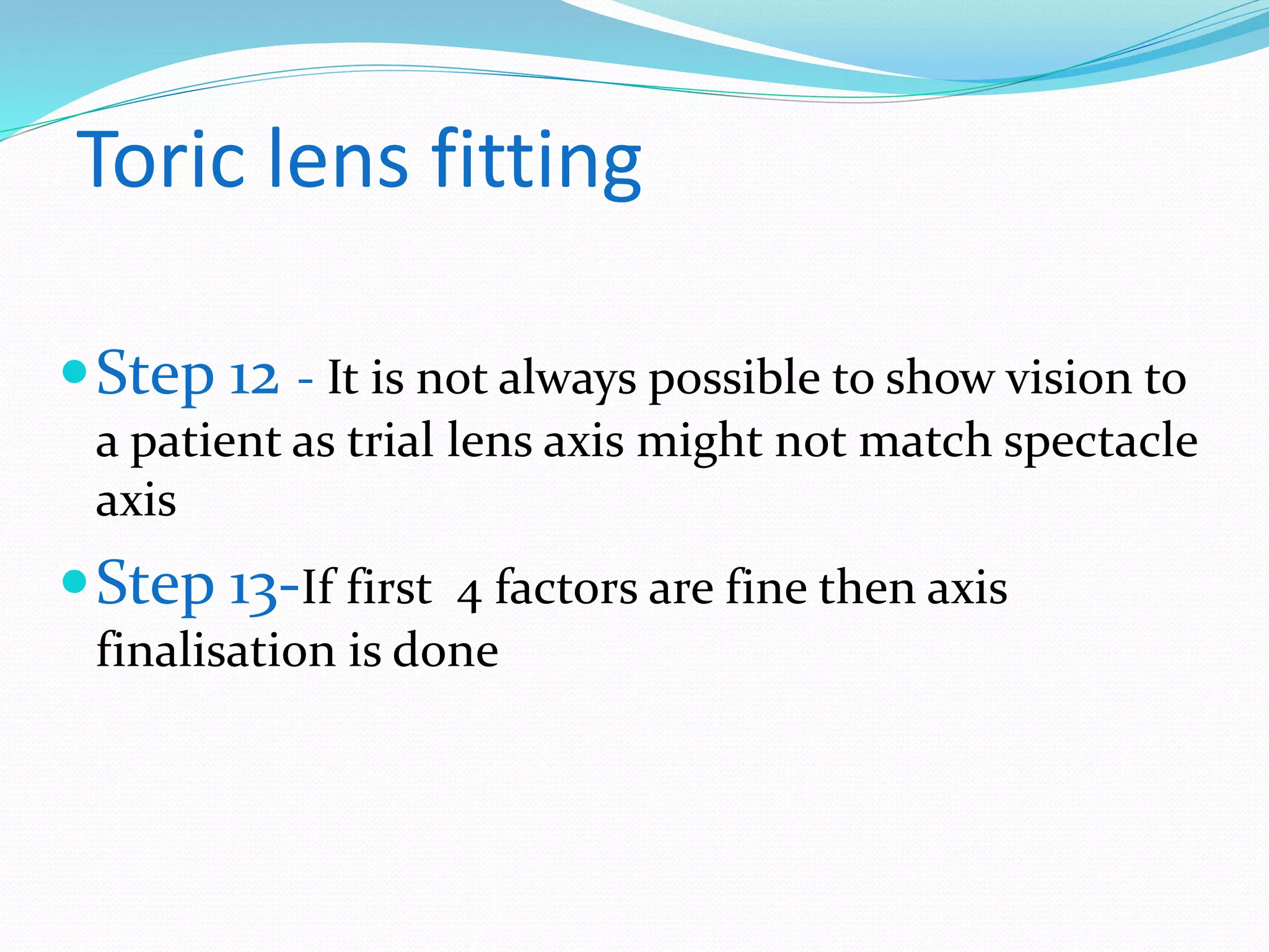 Soft toric Contact Lens | PPTX