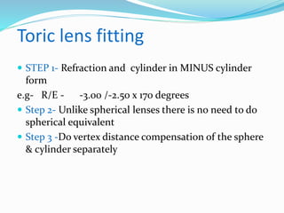 Soft toric Contact Lens | PPTX