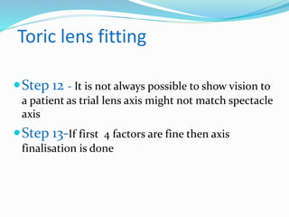 Soft toric Contact Lens | PPTX