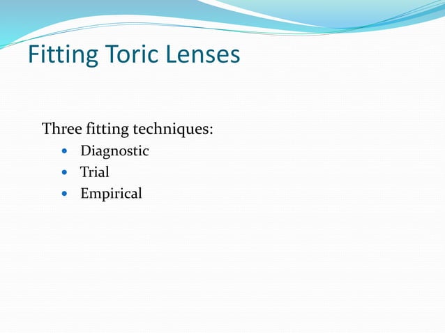 Soft toric Contact Lens | PPTX