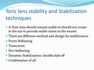 Soft toric Contact Lens | PPTX