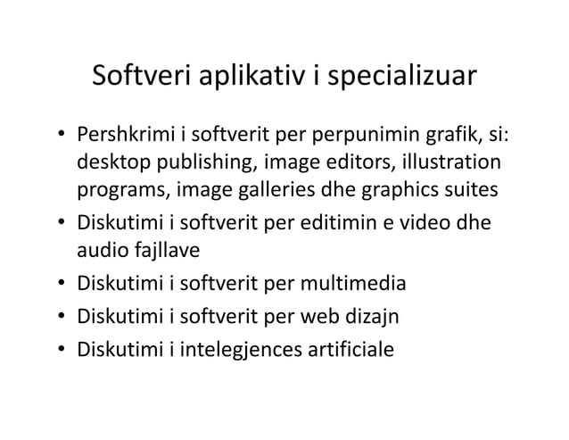 Softveri aplikativ i specializuar | PDF