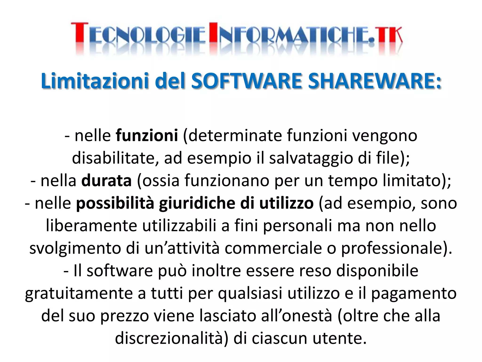 Classificazione software | PPTX