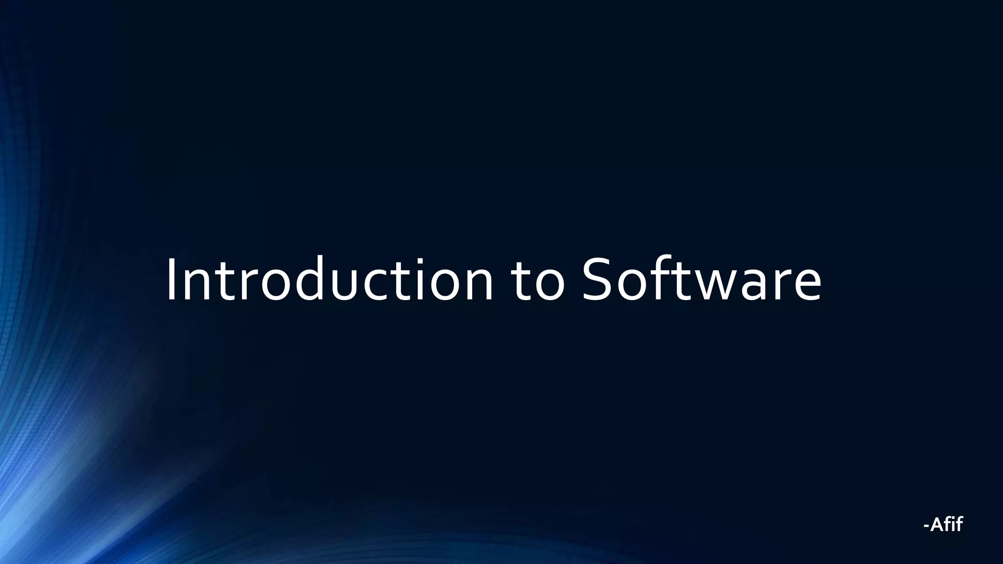 Introduction to Software | PPT